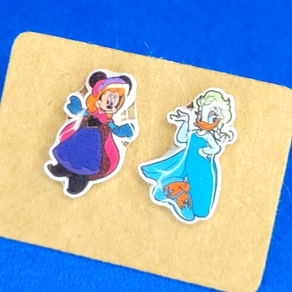 Jewelry | Minnie And Daisy As Ana And Elsa Frozen Stud Earrings | Poshmark
